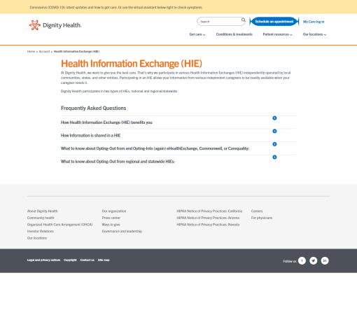 Dignity Health | health-information-exchange | Dignity Health